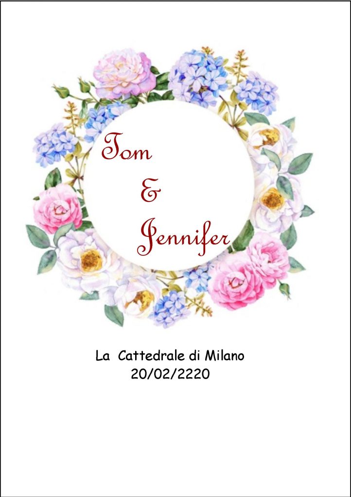 Libretti matrimoniale - corona di fiori - Squeglia snc